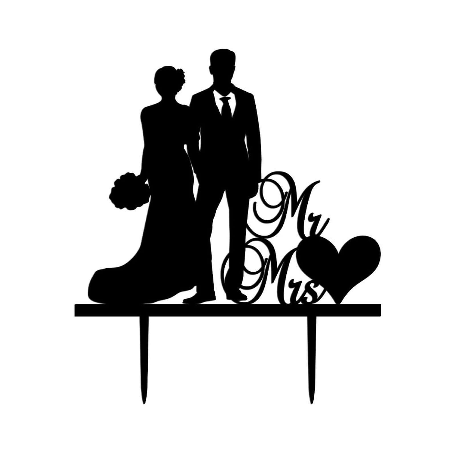 Bride Silhouette Black And White