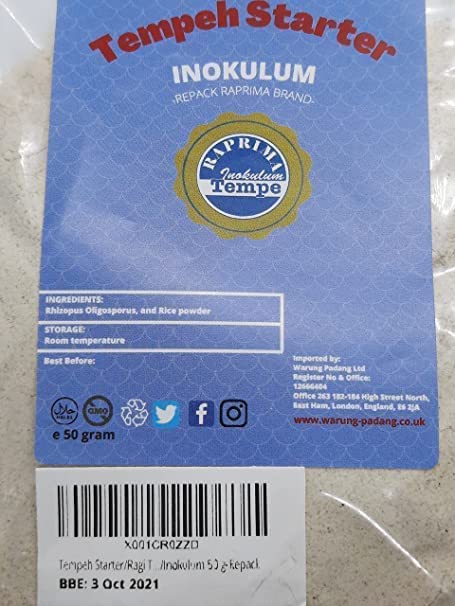Amazon.com: NON-GMO-Tempeh Starter/Live Culture/inokulum/Ragi Tempe 50 ...