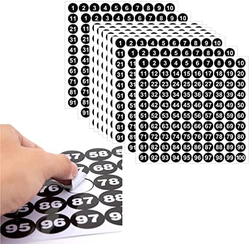 10pcs Number Stickers,1 to 100 Vinyl Consecutive Number Stickers,0.4 ...