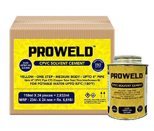Proweld CPVC Yellow Solvent Cement (24 Pieces x 118ml) : Amazon.in ...