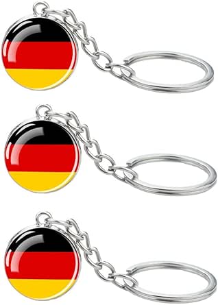 Amazon.com: LLBFHH 3 Pcs Germany Flag Key Chain,Cool Keychain for Car ...