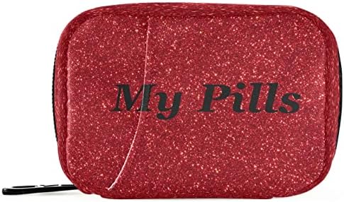Amazon.com: Red Glitter Pill Medicine Organizer Case for Purse 7 Day ...