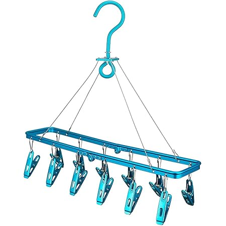 Amazon.com: Clothes Drying Hanger with 32 Clips and Drip Foldable ...