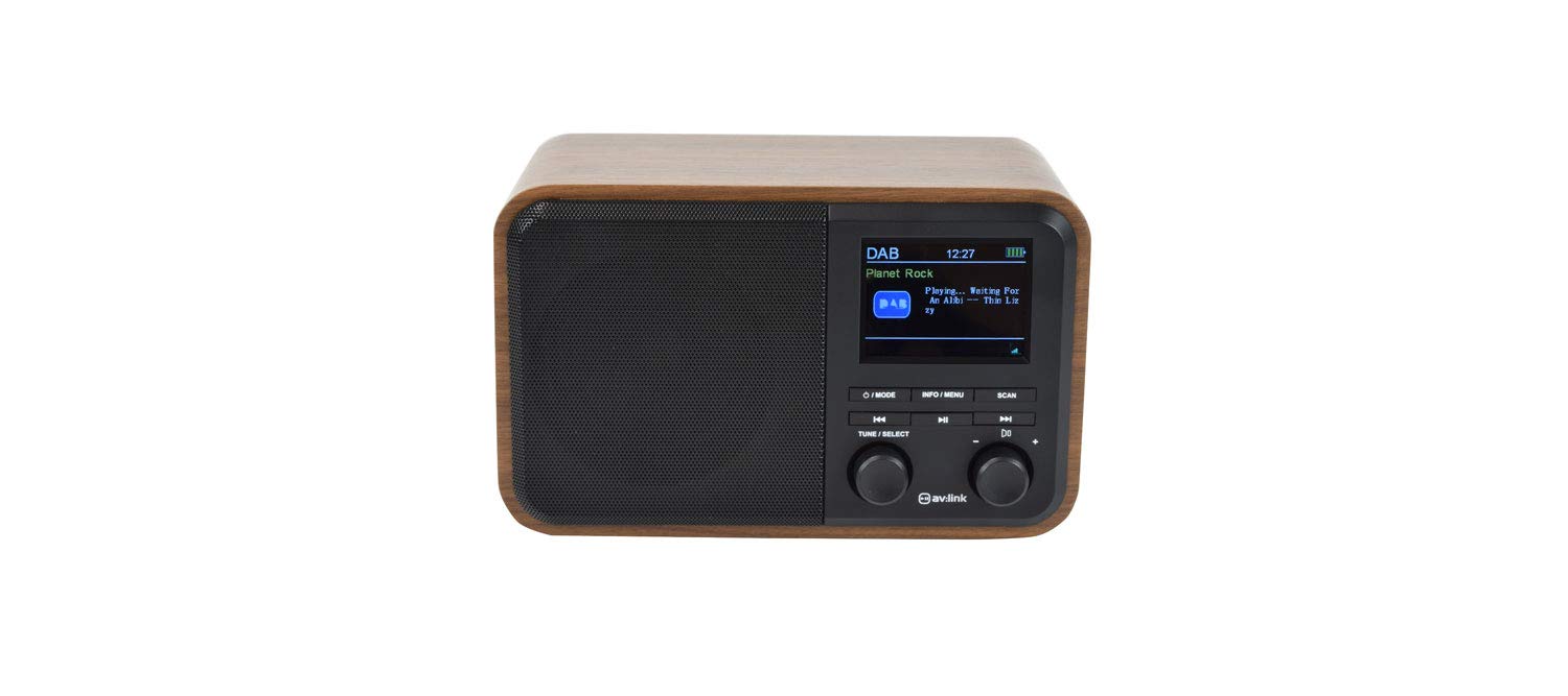 Av Link Wooden Finish Rechargeable Dab Radio Bluetooth Connectivity ...