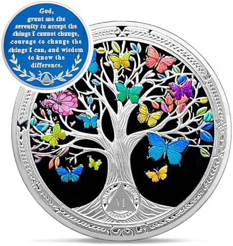 Amazon.com : Vintage 7 Year Sobriety Coin - Recovery Tree of Life AA ...