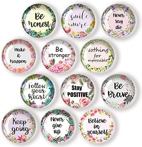 12Pcs Glass Strong Magnetic Refrigerator Magnet Fridge Sticker, Round ...