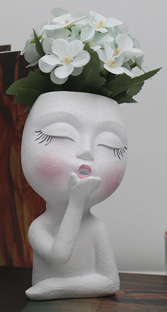 Amazon.com: WLDOCA Head Planter, Face Planters, Statue Flowerpot ...