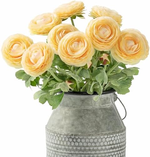 Amazon.com: 6PCS Artificial Ranunculus Flowers with Real Touch Stem ...