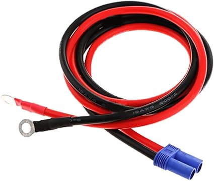 Amazon | EC5オス－O型端子ケーブル10 AWG 12-36 V EC5メスコネクタからリング端子延長ケーブル 丸端子内径8mm 瞬時最大電流100 A EC5 to Oリング端子 ...