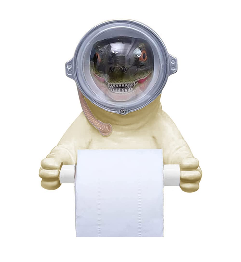 Amazon.com: 123Arts Toilet Paper Holder Dinosaur Astronaut Resin Roll ...