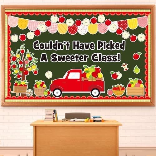 Amazon.com : Justforjoyful 97Pcs Apples Classroom Bulletin Board ...