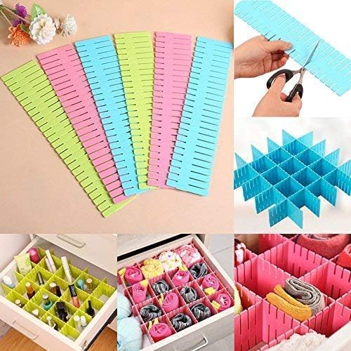 LEAWALL Adjustable Stretchable Interlocking Drawer Clapboard Divider ...