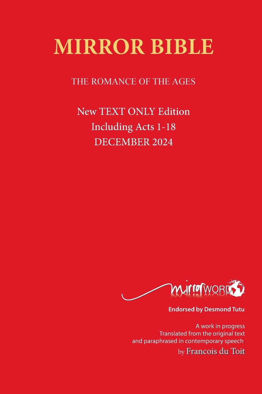 Latest Hardback DECEMBER 2024 Edition TEXT ONLY Mirror Bible Including ...
