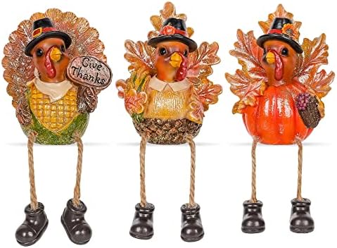 Amazon.com: AnyDesign 3Pcs Thanksgiving Turkey Resin Decor Fall Turkey ...