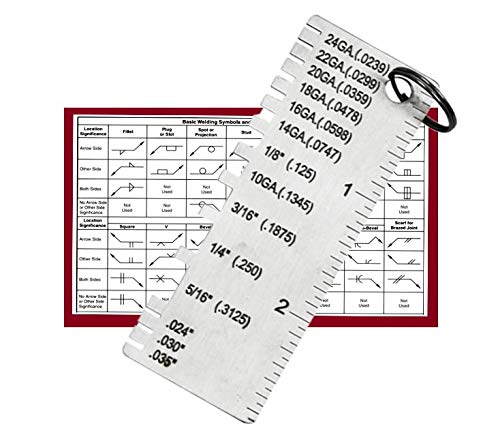 Wire Metal Sheet Thickness Gauge With Welding Symbols Card for ...