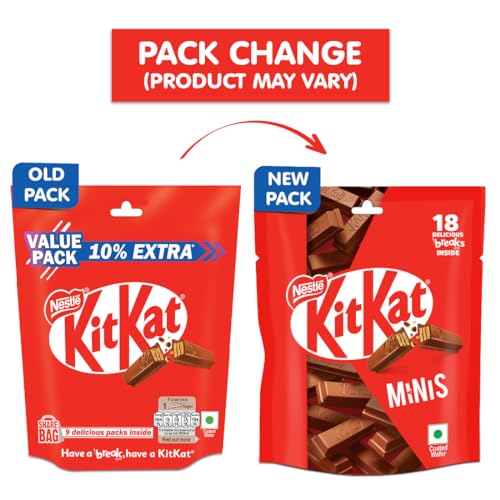 KIT KAT Minis, Chocolate Coated Wafer Bar, Share Bag, Miniature Pouch ...