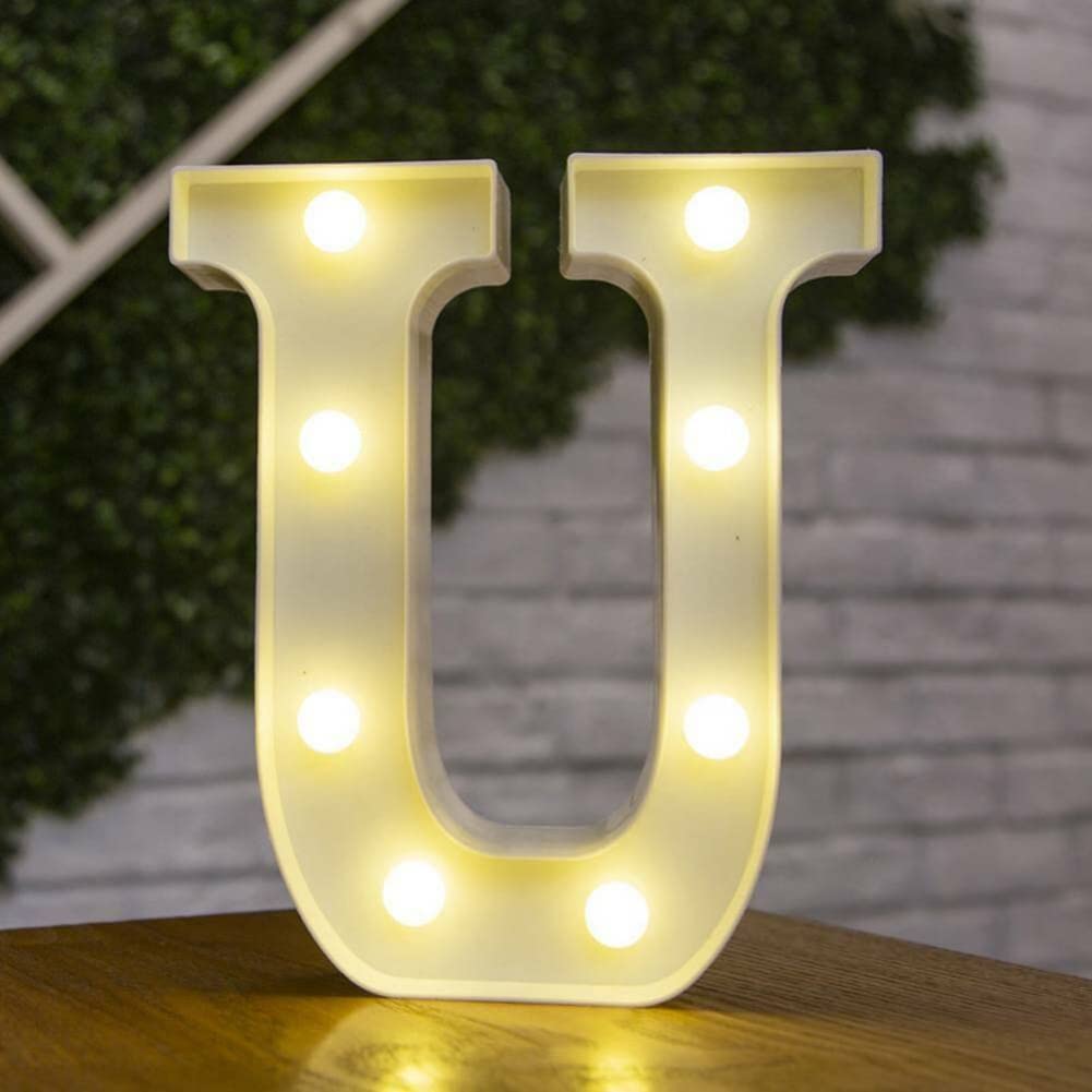 Amazon.com : Alphabet LED Letters Light Up Numbers White Plastic ...