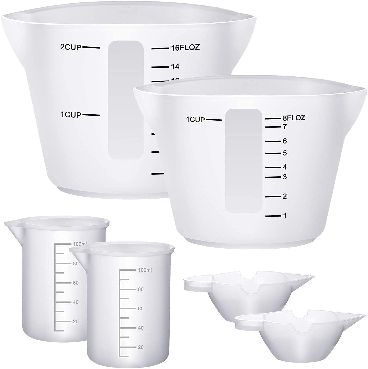Epzia Silicone Resin Measuring Cups Tool Kit- 250 & 100 ml Measure Cups ...