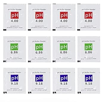 DuvinDD 12 Pack pH Calibration Solution Packets 6.86/4.00/9.18, Precise ...