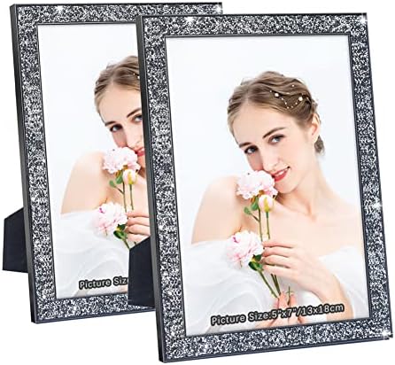 Amazon.com - Rycewee Glass Picture Frames (5X7 INCH, SILVER)