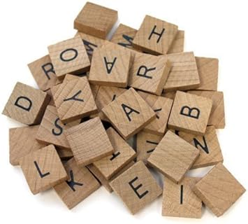 Amazon.com: 40 Pc Wooden Alphabet Tile Set Common Alphabet Crafts Tiles ...