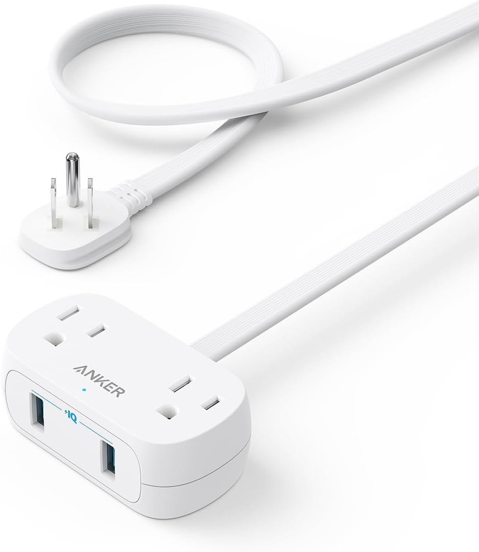 Amazon.com: Anker Power Strip with USB, 2 Outlet & 2 PowerIQ USB Ports ...