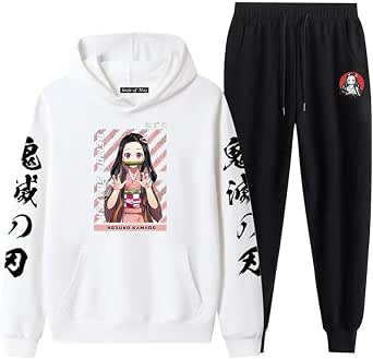DOBOKS Demon Slayer Tracksuit Two Piece Set Japanese Anime Kamado ...