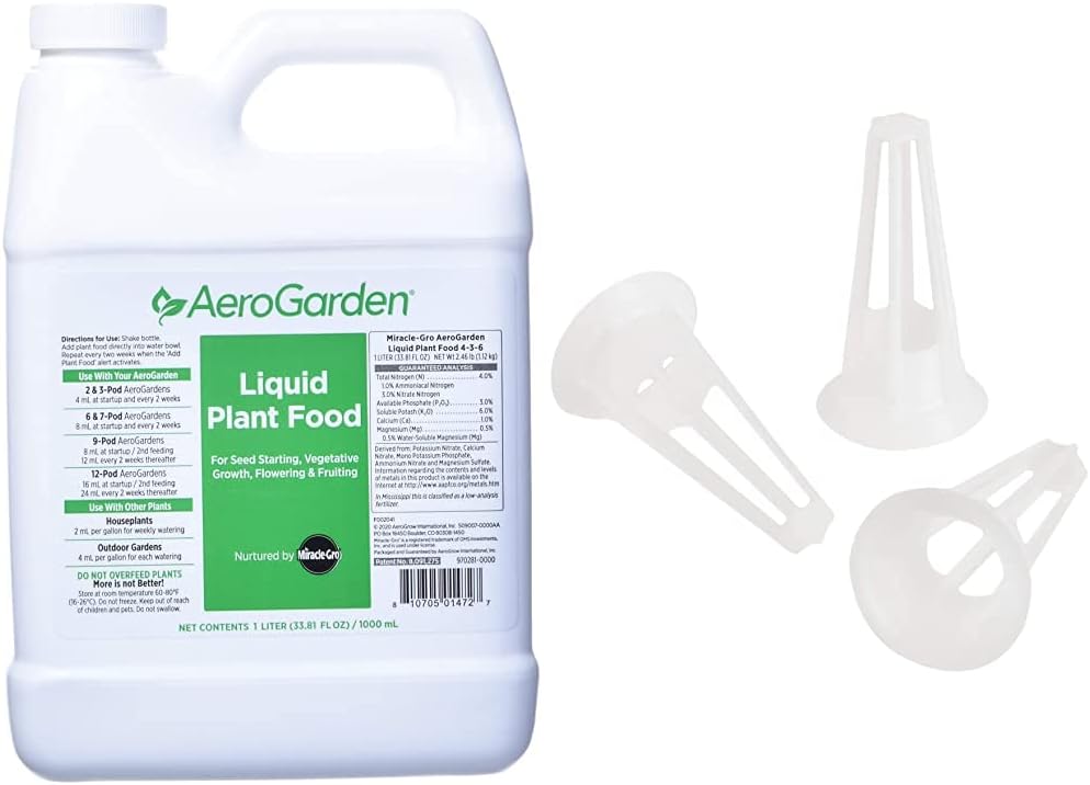 Buy AeroGarden Liquid Nutrients (1 Liter) & Grow Baskets (50-Pack ...