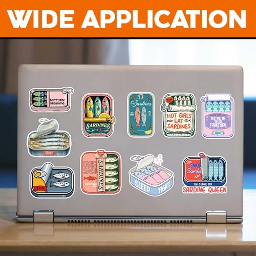 MAIANEY Sardines Sticker Pack of 10, 3 Inch Funny Fish Can Aesthetic ...