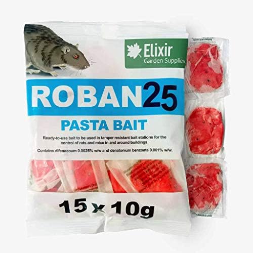 Elixir Gardens Roban 25 Paste Bait Rat & Mouse Poison/Killer Bait ...