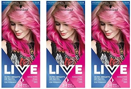Schwarzkopf Live Ultra Bright or Pastel Hair Dye, Semi-Permanent Colour ...