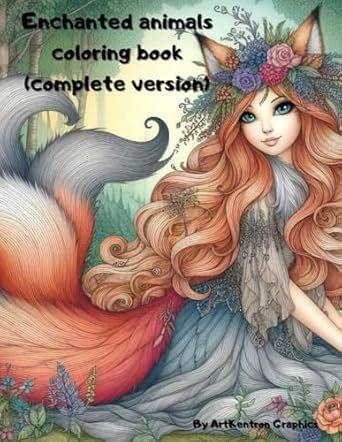 Amazon.co.jp: Enchanted animals coloring book: Complete version ...