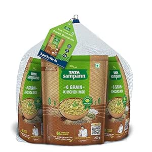 Tata Sampann 6 Grain Khichdi Mix, Instant Ready to Cook Mix, Pack of 3, 200gX3, 600g : Amazon.in ...
