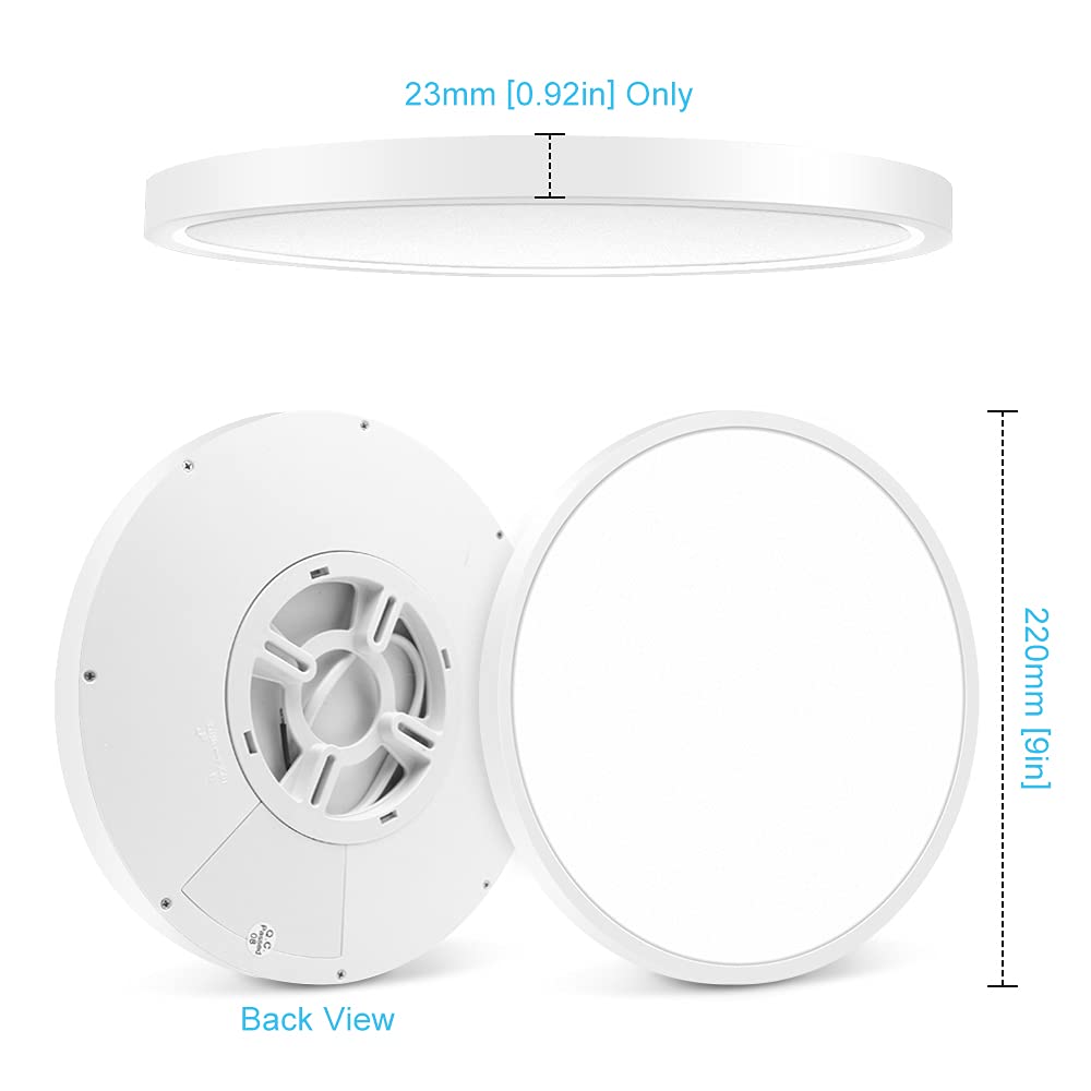 Snapklik.com : 9 Inch White LED Flush Mount Ceiling Light, 5000K ...
