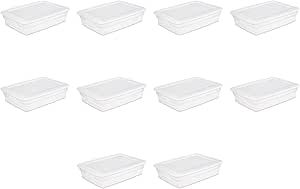 Amazon.com - MatYas 28 Qt. Storage Box Plastic, White, Set of 10