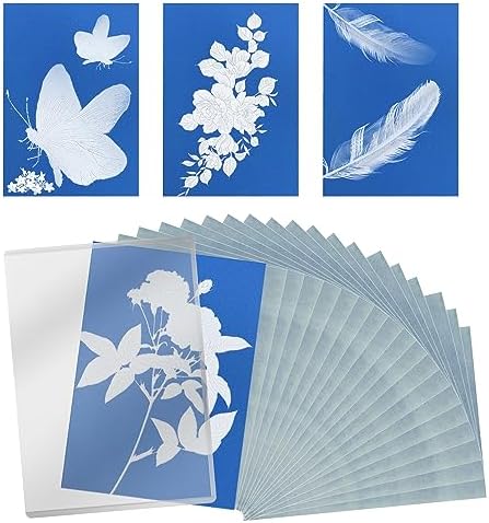 Amazon.com : 50 Pcs Sun Art Paper Kit Cyanotype Paper, A5 Sun Printing ...