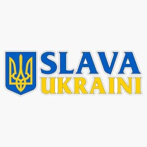 Amazon.com - Slava Ukraini Glory to Ukraine Flag Bumper Sticker Vinyl ...