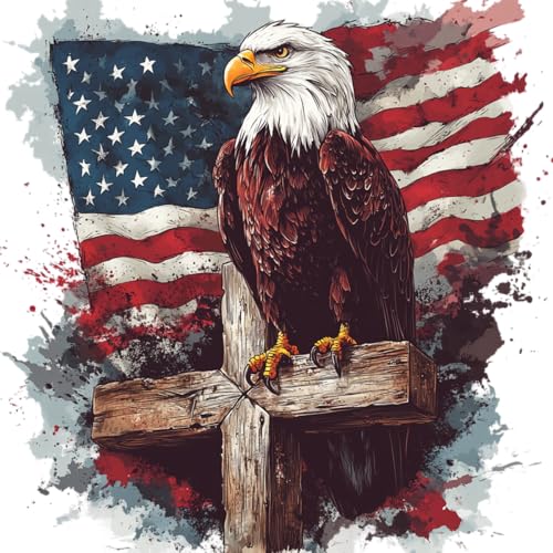 Amazon.com: Patriotic Eagle Fabric Panel Square for Quilting, Crafting ...