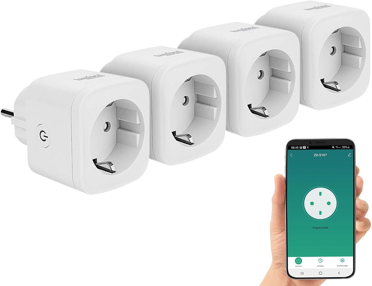Luminea Home Control Smart Plug: Set of 4 WiFi Sockets, Apple HomeKit ...
