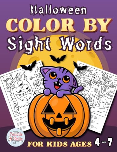 Snapklik.com : Halloween Color By Sight Words For Kids Ages 4-7: Pre-K ...