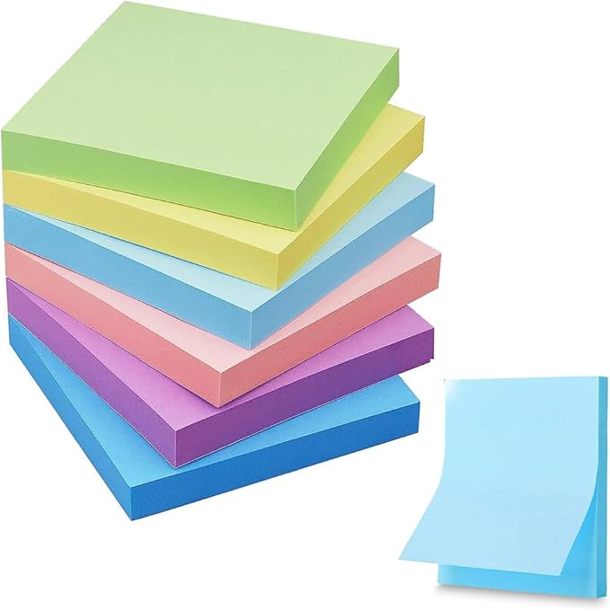 Amazon.com : Sticky Notes 3x3 Inches - Post it Notes 6 Pads, Colorful ...