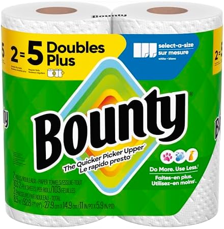 Amazon.com: Bounty Paper Towels Select-A-Size, White, 2 Double Plus ...