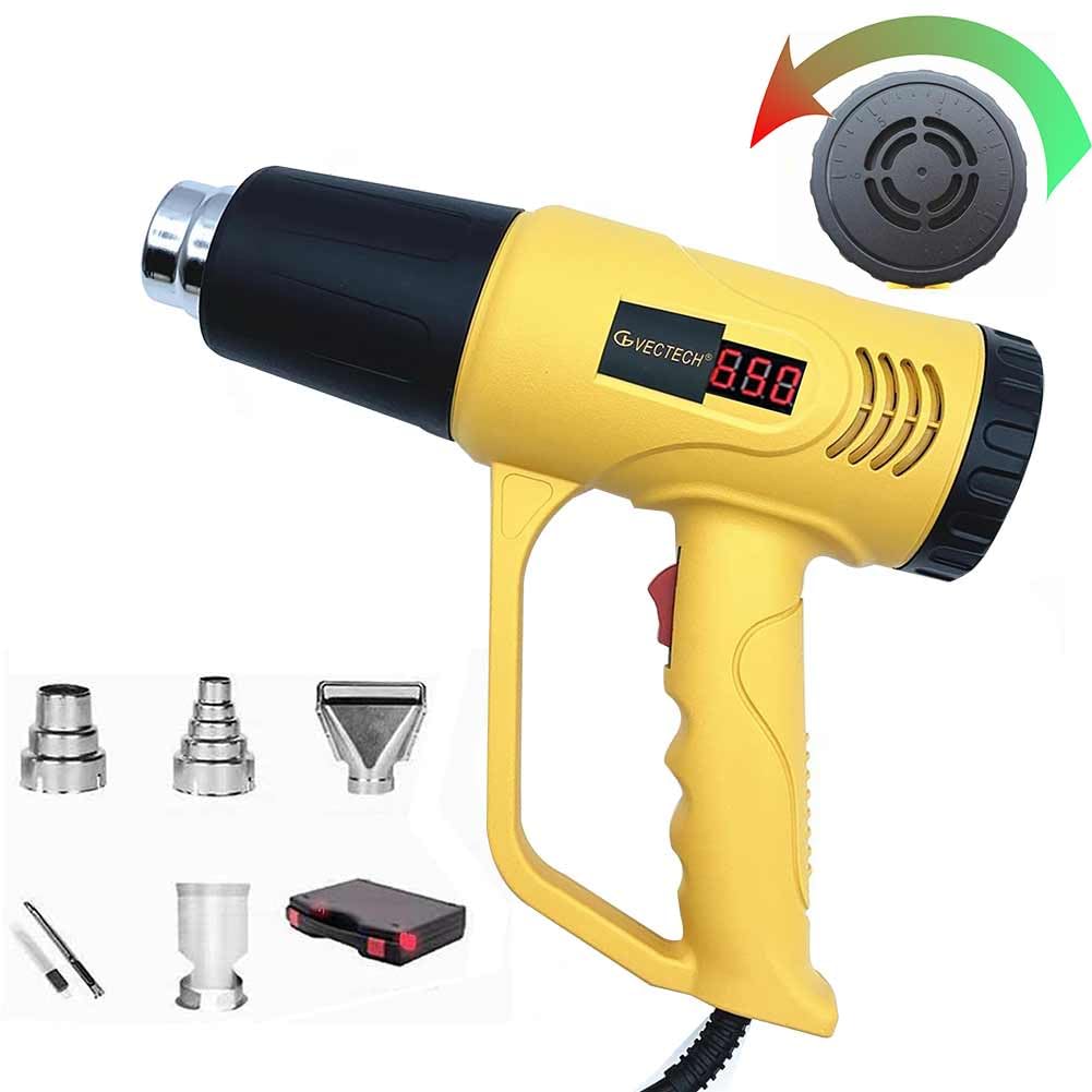 Heat Gun Hot Air Gun 2000W 50℃-650℃ (122℉-1202℉) Digital LCD Display ...