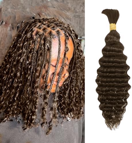 Amazon.com : Chocolate Brown Human Braiding Hair 1 Bundle 50g 14 Inch ...