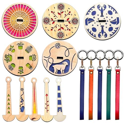 Amazon.com: SWTHM 5 PCS Portable Wrist Yarn Holders Wooden Yarn Carrier ...