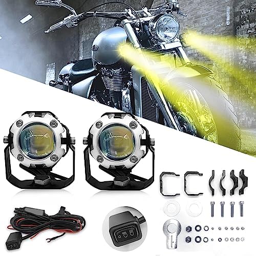 Amazon.com: PLUSBEAM Motorcycle Driving Lights,60W Motorcycle Spotlight Waterproof Super Bright ...