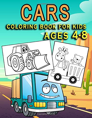 Cars - coloring book for kids ages 4-8: activity books for preschooler ...