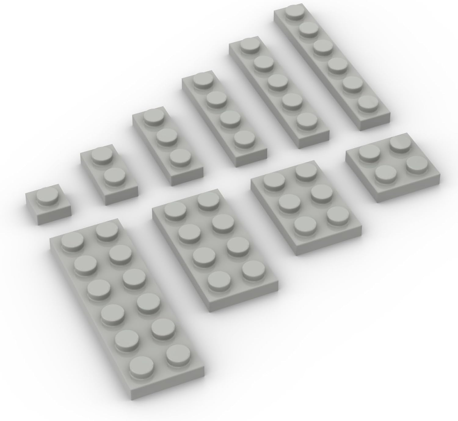 Amazon.com: 100PCS Bulk Classic Building Bricks Plate Light Gray Set,10 ...