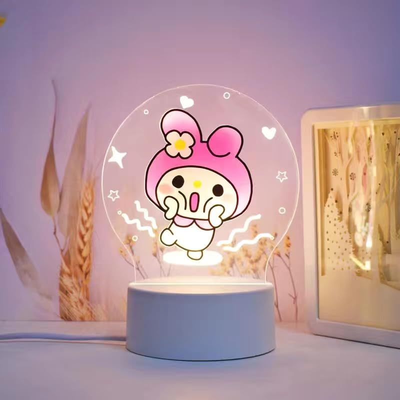 Cute Night Light Anime Character lamp 7 Colors LED Acrylic Night Lights ...