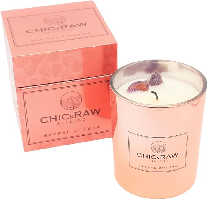 Amazon.com: Chic & RAW - Amethyst Sacral Chakra Scented Candle - Made ...